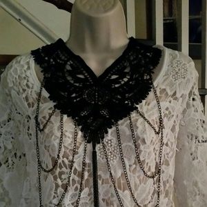 Jewelry | Pretty Black Lace Body Chain Necklace | Poshmark